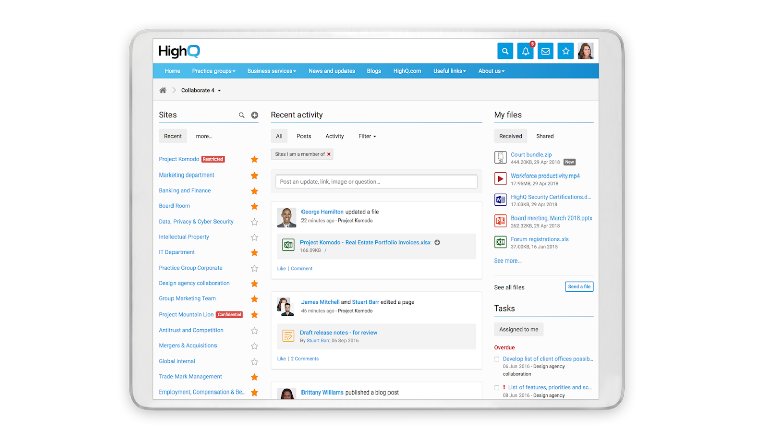 Legal Document Management - HighQ | Legal Solutions UK | Thomson Reuters